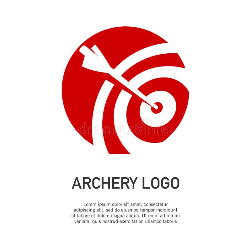 Vector Illustration of Archery Target Logo in Negative Space Style ...