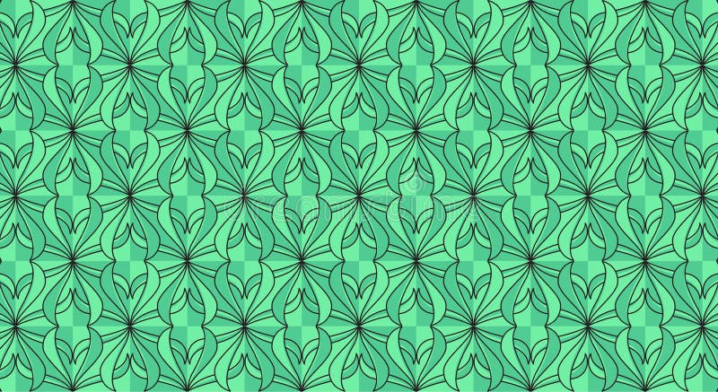 Interlocking Green Leaf Pattern Background, Modern Shape Composition ...