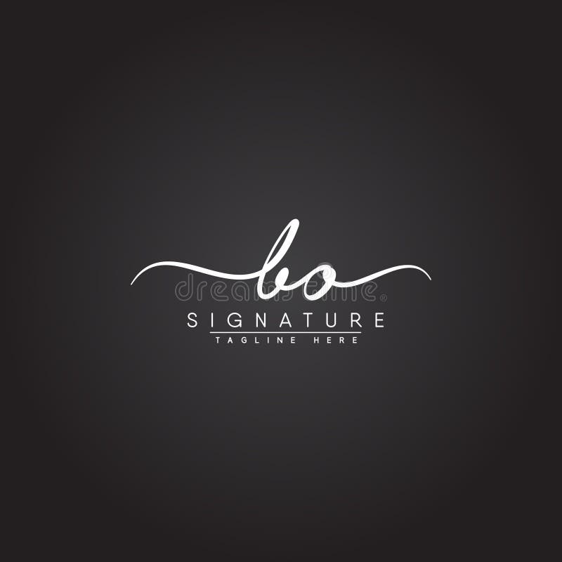 Initial Letter BO Logo - Handwritten Signature Logo for Alphabet B and ...