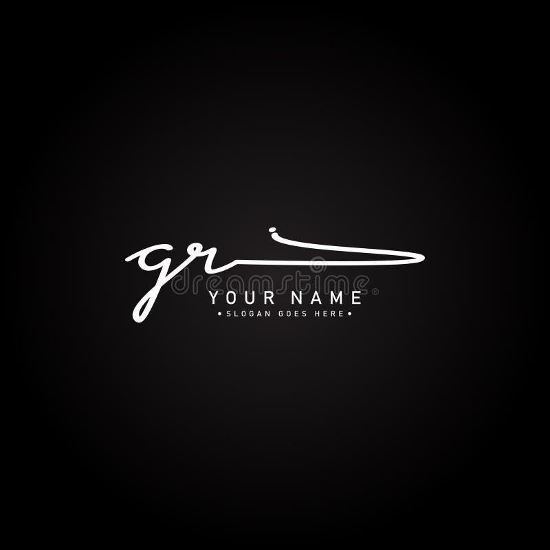 Initial Letter GR Logo - Handwritten Signature Logo for Alphabet G and ...