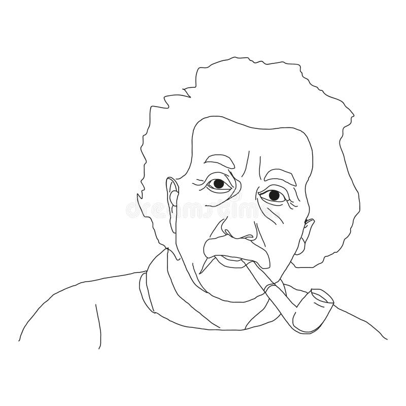 Famous Scientist , Line Art, Illustration Editorial Photo ...