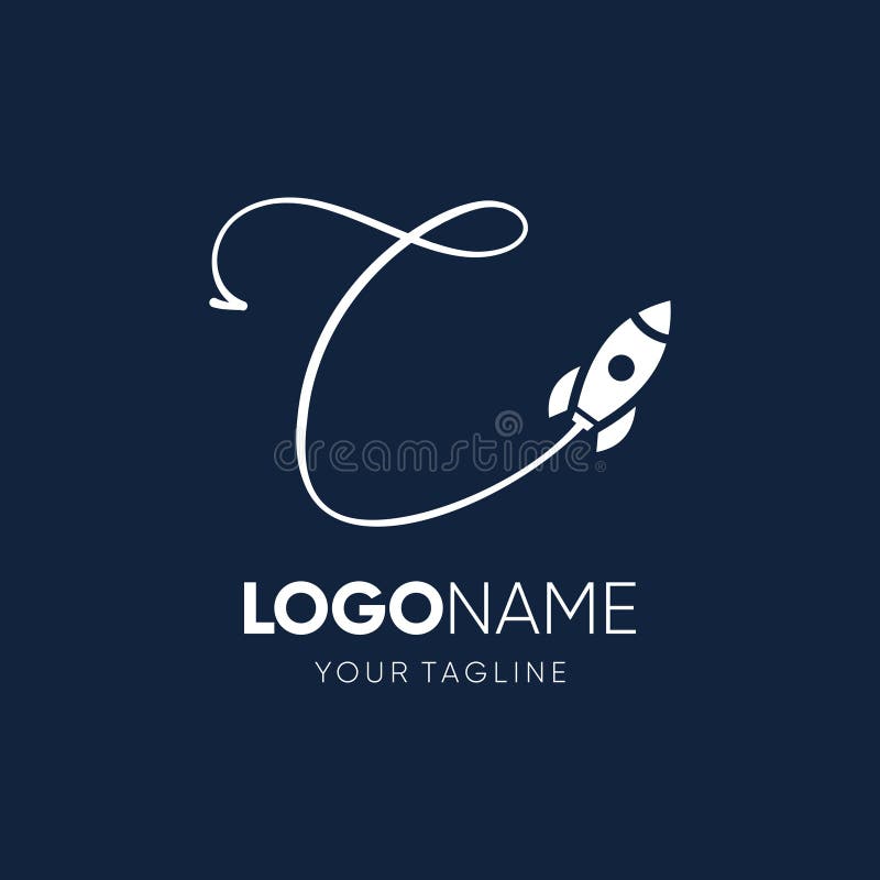 Letter C Rocket Launch Logo Modern Design Vector Graphic Stock Vector ...