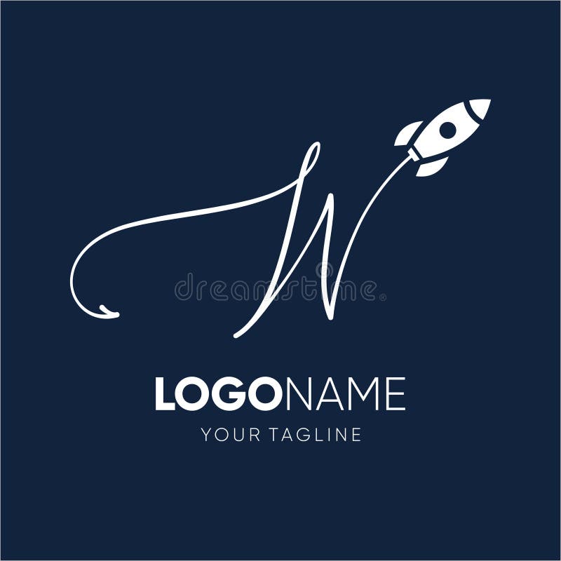 Letter W Rocket Launch Logo Modern Design Vector Graphic Stock Vector ...