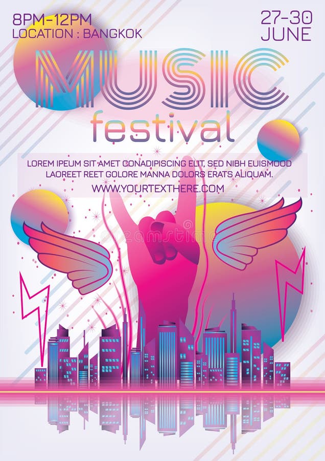 Music festival poster stock vector. Illustration of music - 227573600