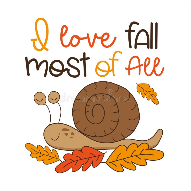 I Love Fall Days - Hand Drawn Vector Illustration with Cute Fox Stock ...
