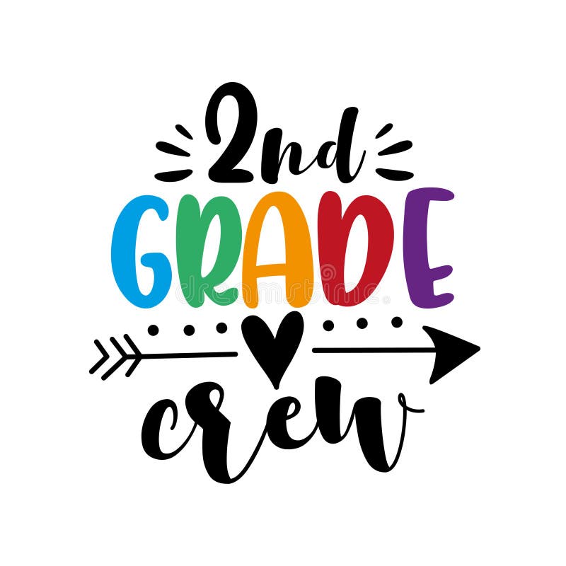 2nd Grade Crew - Calligraphy Hand Lettering Isolated on White ...