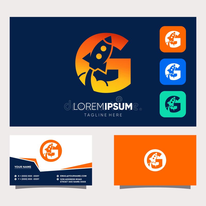 Letter G Rocket Initial Logo Design Vector Graphic Stock Vector ...