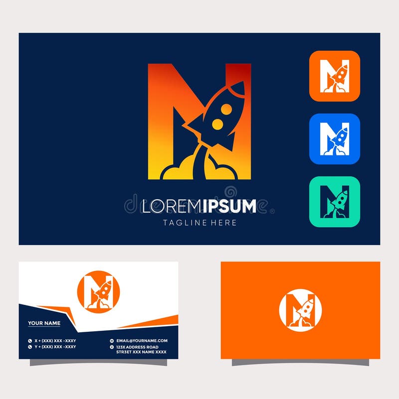 Letter N Rocket Initial Logo Design Vector Graphic Stock Vector ...