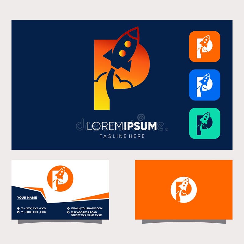 Letter P Rocket Initial Logo Design Vector Graphic Stock Vector ...