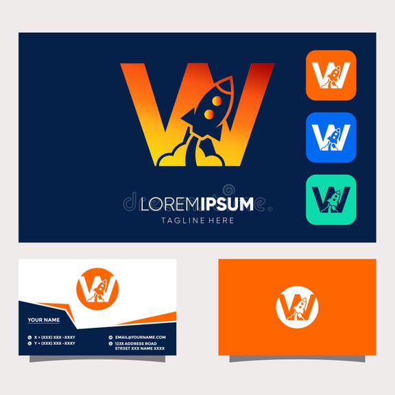 Letter W Rocket Initial Logo Design Vector Graphic Stock Vector ...