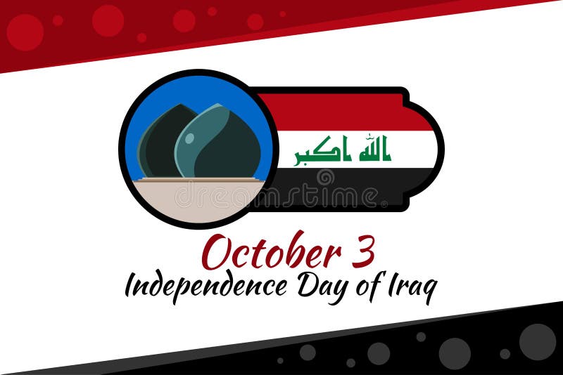 October 3, Happy Iraq National Day Vector Illustration. Stock Vector ...