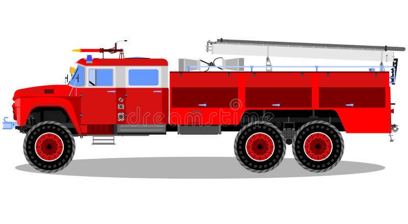 Vintage fire truck vector stock vector. Illustration of transportations ...