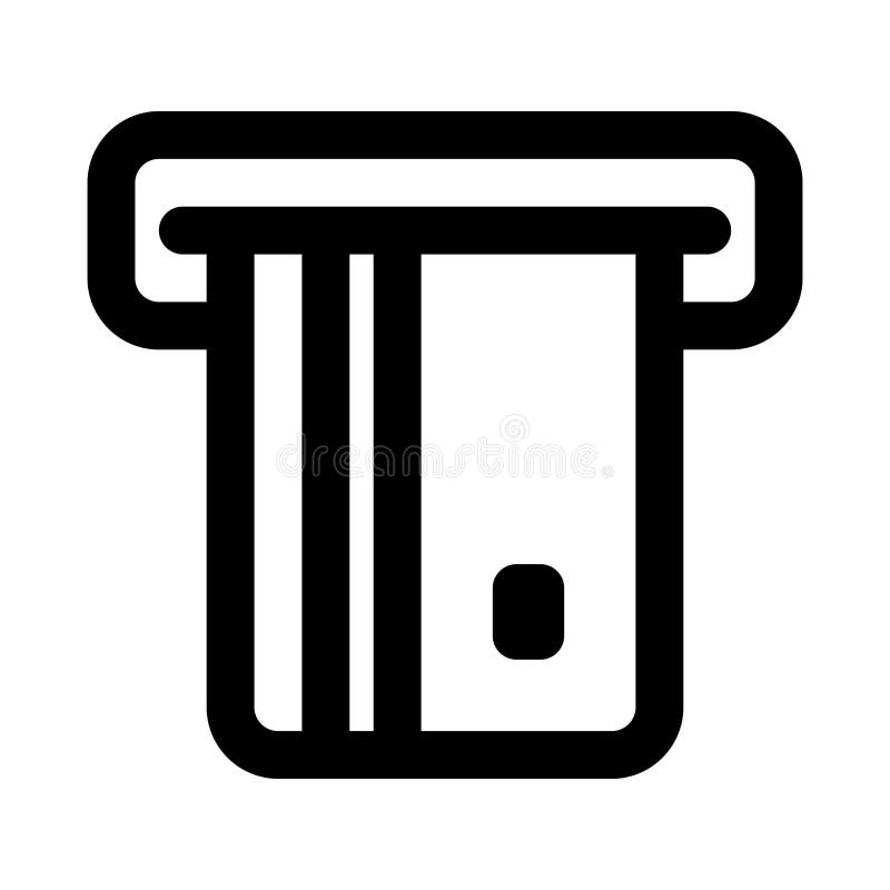 Insert Card Line Style Icon Stock Vector - Illustration of ecommerce ...