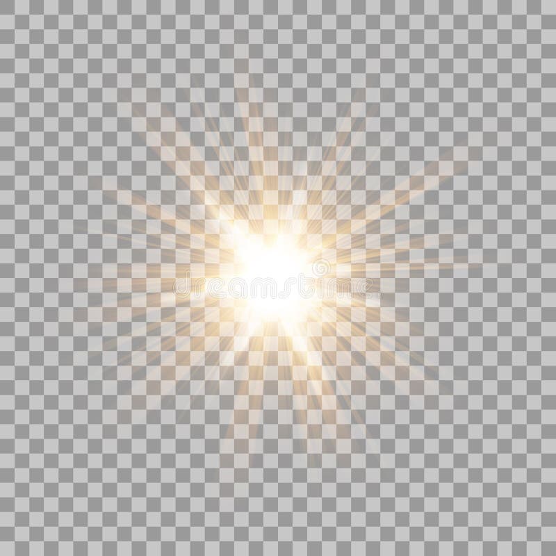 Abstract Gold Rays Shine. Isolated on Transparent Background. Vector ...