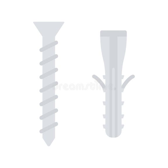 And Dowel Icon. Repair and Build Gray Flat Symbols Stock Vector ...