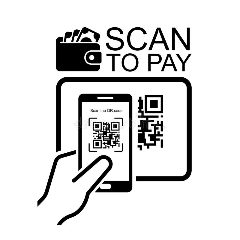 Scan To Pay Icon Isolated on White Background Stock Vector ...