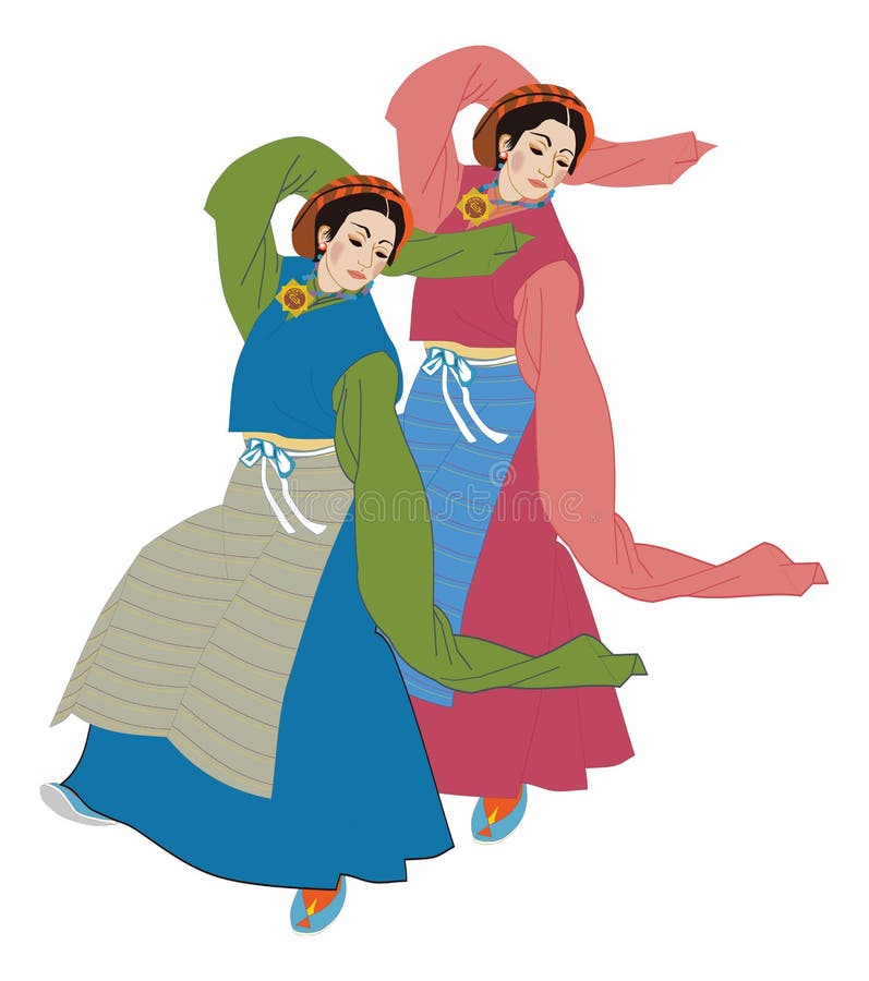 Chinese Ethnic Dance Stock Illustrations – 368 Chinese Ethnic Dance ...