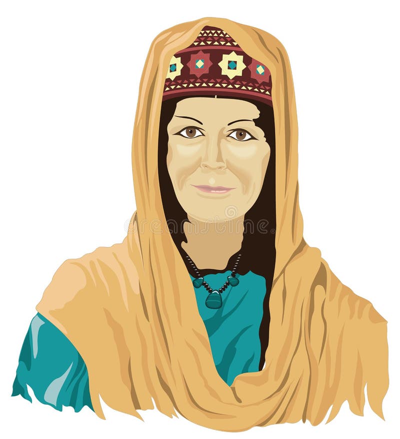 Persia Persian Woman Girl Traditional Clothing Vector Illustration ...