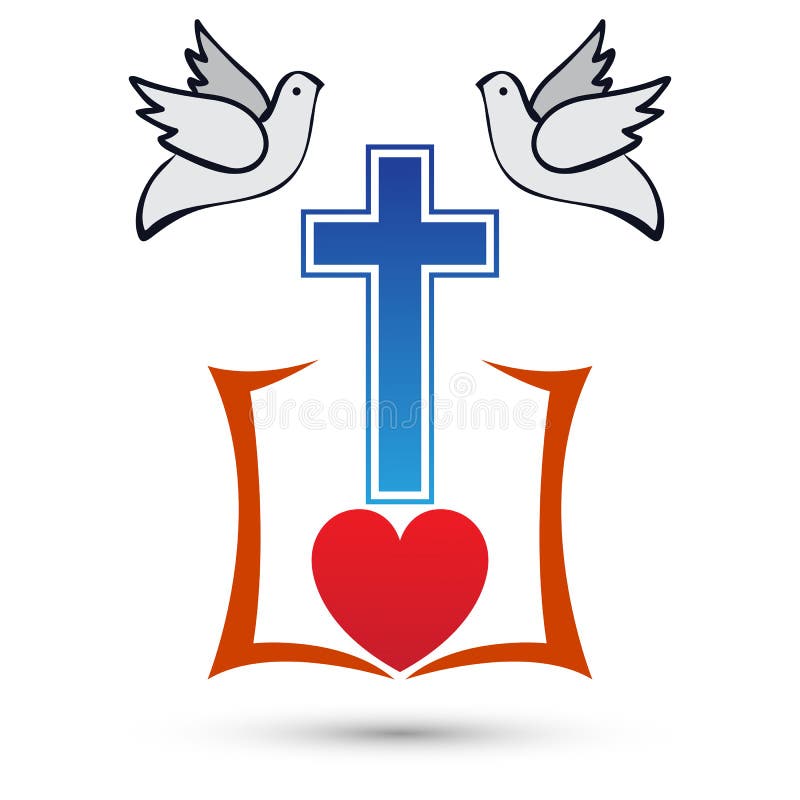 Cross Dove Fish Holy Bible Christianity Love Church Symbol Vector ...