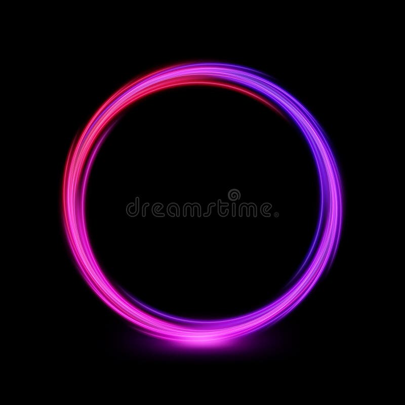 Abstract Multicolor Circle Line of Light with a Transparent Background ...