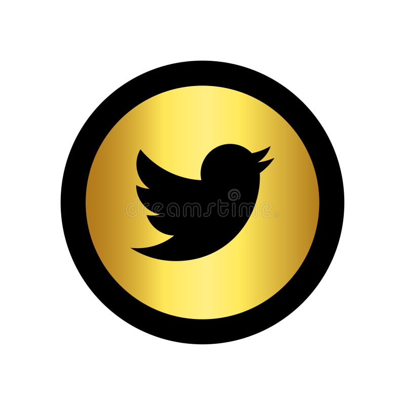 Gold Rounded Twitter Logo Icon Editorial Stock Photo - Illustration of ...