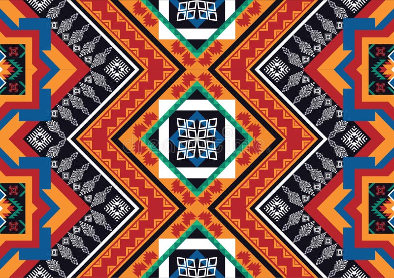 Geometric Ethnic Oriental Ikat Pattern Traditional Design for ...