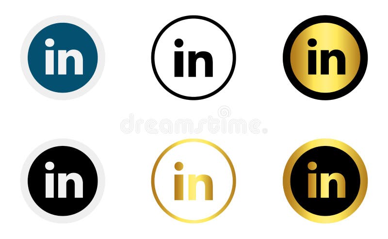Colourful Gold Linkedin Logo Icon Editorial Photo - Illustration of ...