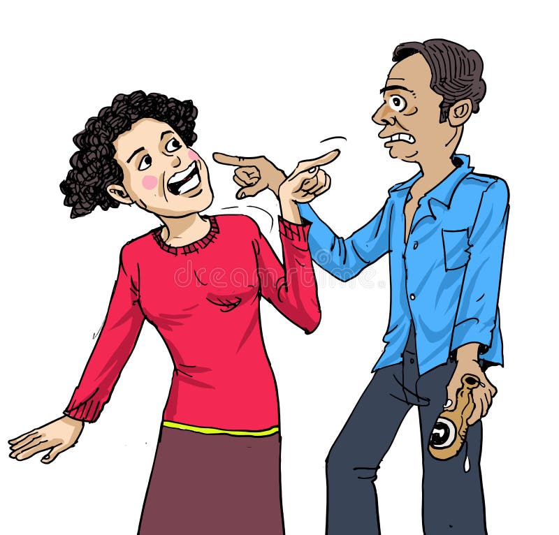 The Angry Couple Blaming Each Other Stock Vector - Illustration of ...