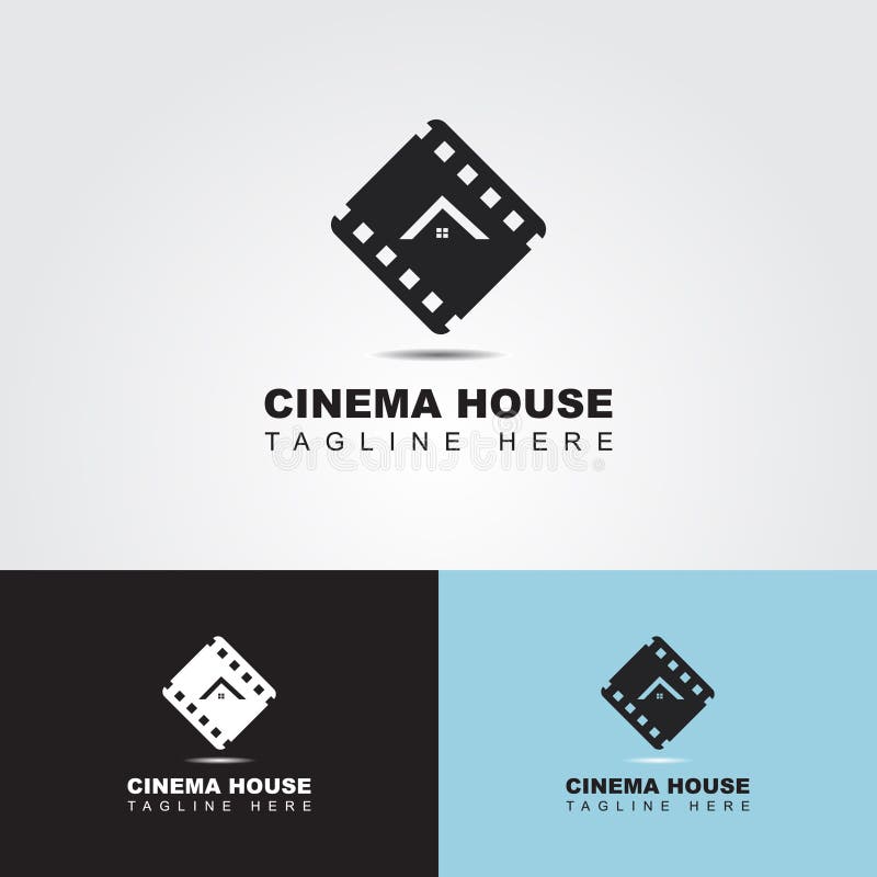 Cinema House Logo Design Template. Stock Vector - Illustration of film ...