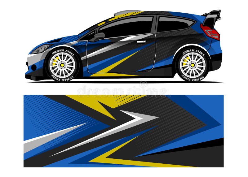 Decal, Wrap and Sticker for Rally and Sport Car Stock Illustration ...