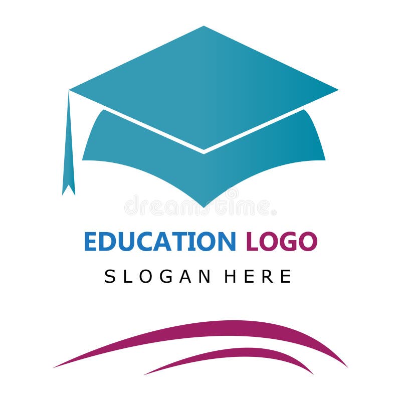Graduate Cap Logo with Laurel Wreath Isolated on White Background Stock ...