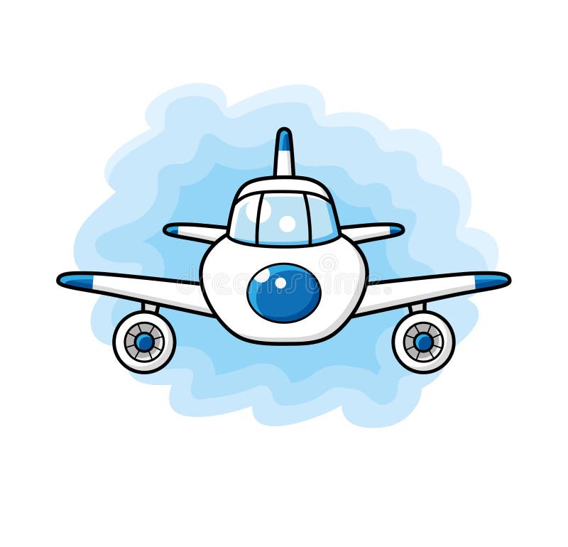 Jet airplane front view. stock vector. Illustration of transport ...
