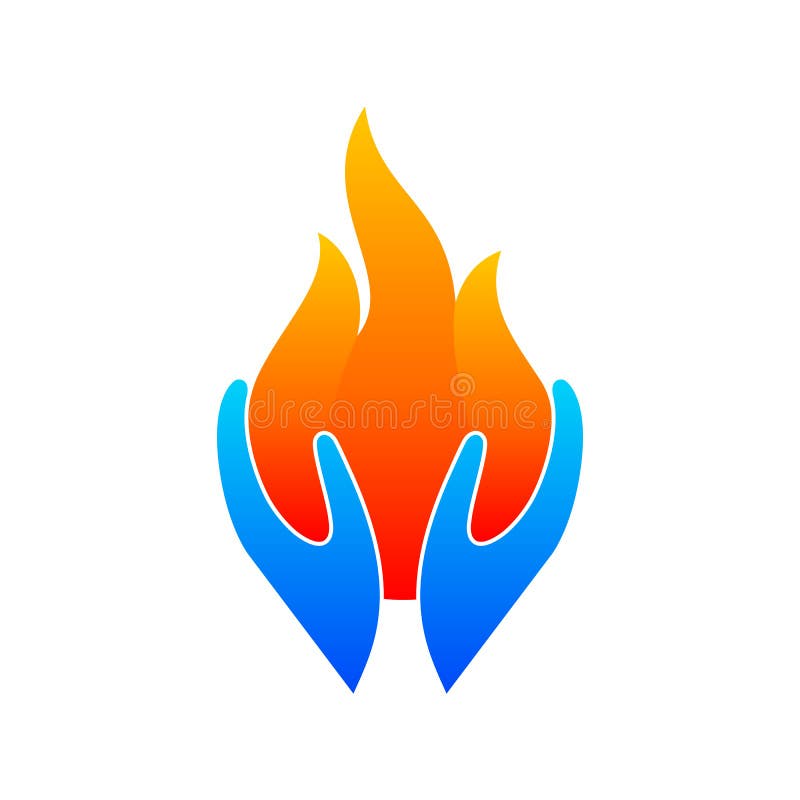 Flame Hands Logo Design Template. Abstract Hands and Fire Stock Vector ...