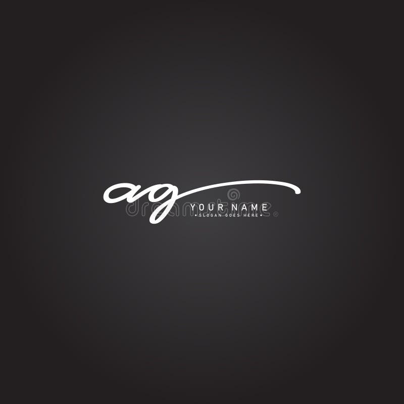 Initial Letter AG Logo - Handwritten Signature Logo for Alphabet a and ...