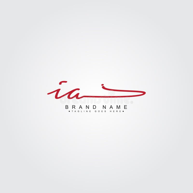 Initial Letter IA Logo - Handwritten Signature Logo for Alphabet I and ...