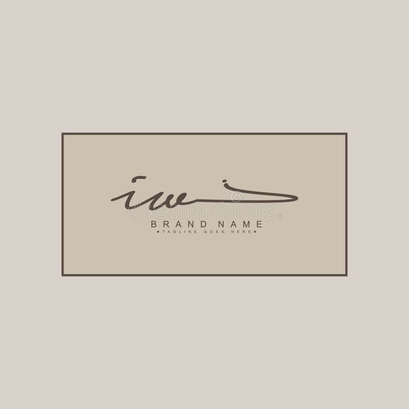 Initial Letter IW Logo - Handwritten Signature Logo for Alphabet I and ...