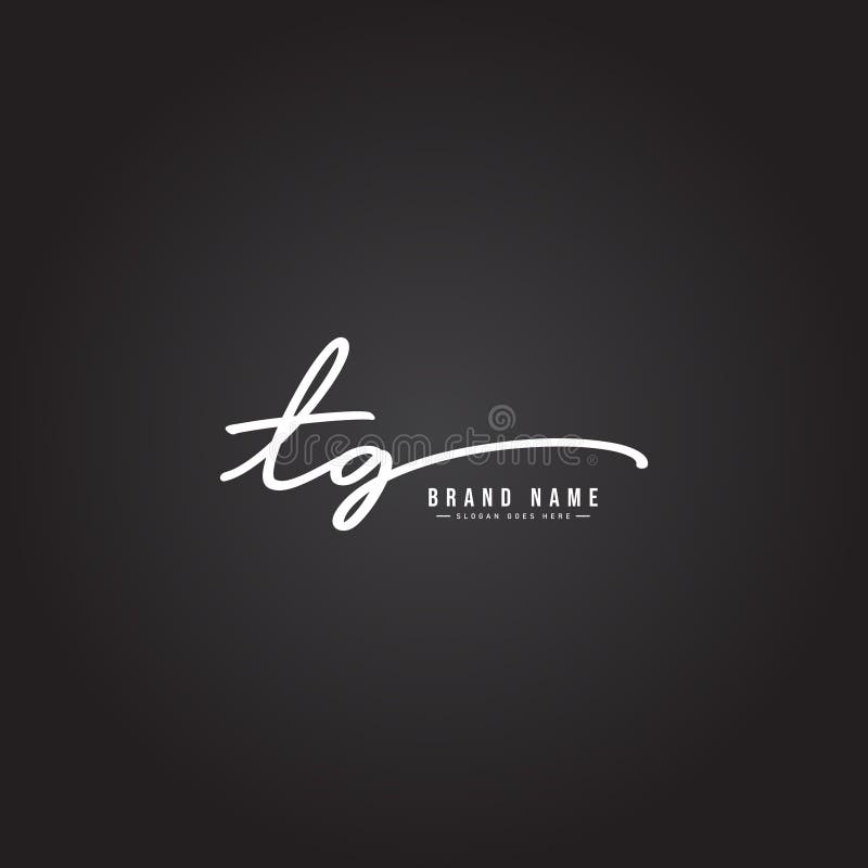 Initial Letter TG Logo - Handwritten Signature Logo for Alphabet T and ...