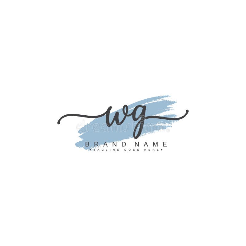 Initial Letter WG Logo - Handwritten Signature Logo for Alphabet and WG ...