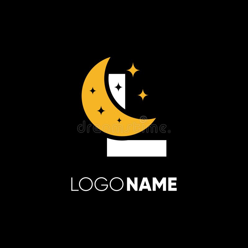 Letter L Initial Moon Logo Design Vector Icon Graphic Illustration ...