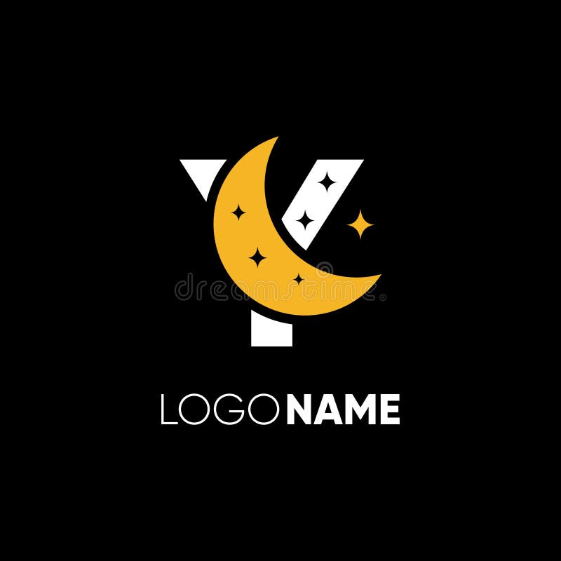 Letter Y Initial Moon Logo Design Vector Icon Graphic Illustration ...