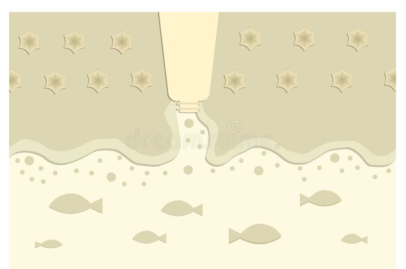 Paper Cut of Sunscreen Pollution Effects To Ocean and Sea â€‹â ...