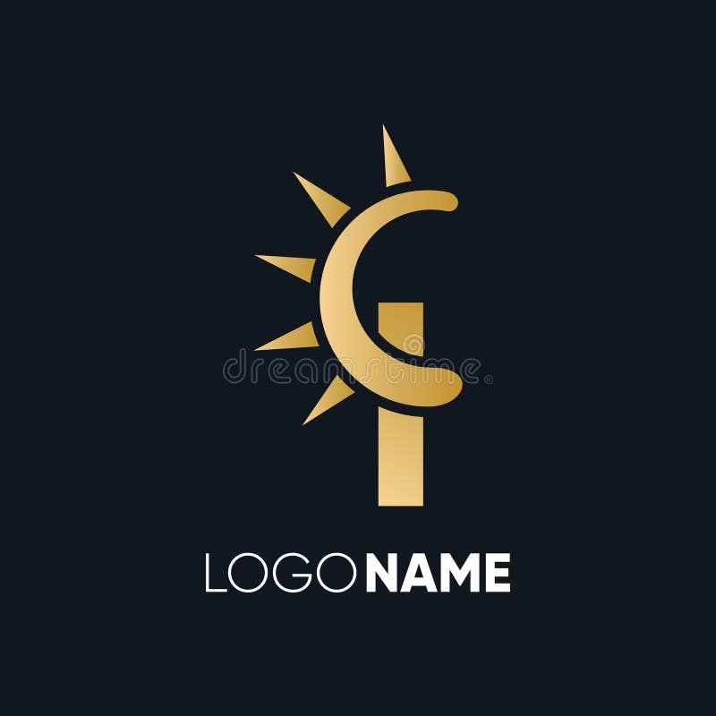 Letter I Initial Sun Logo Design Vector Icon Graphic Illustration Stock ...