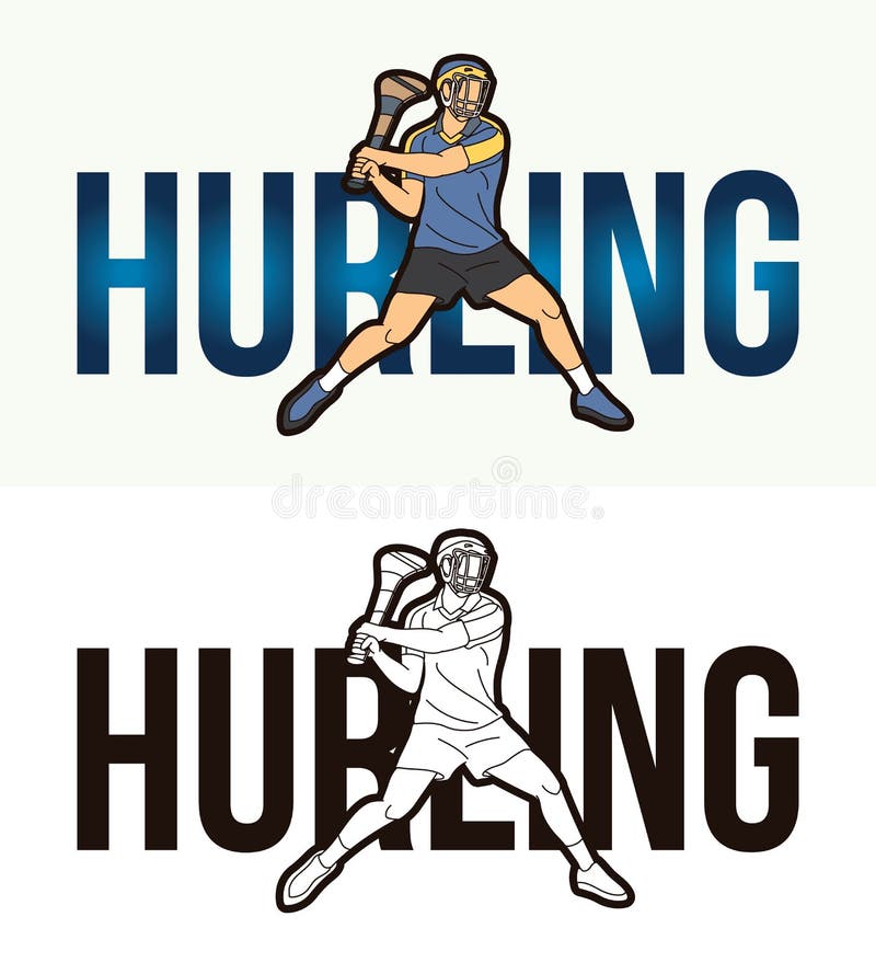 Hurling Text with Sport Player Graphic Vector Stock Vector ...