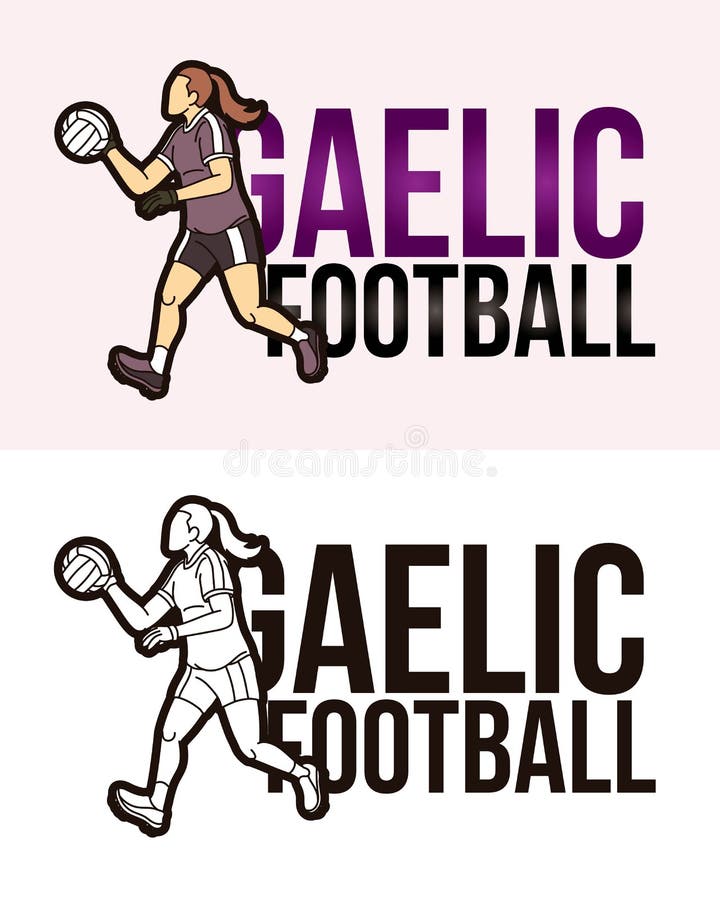 Gaelic Football Text with Sport Player Graphic Vector Stock Vector ...