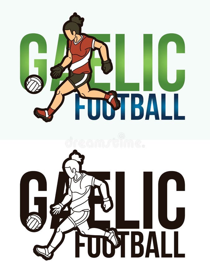Gaelic Football Text with Sport Player Graphic Vector Stock Vector ...