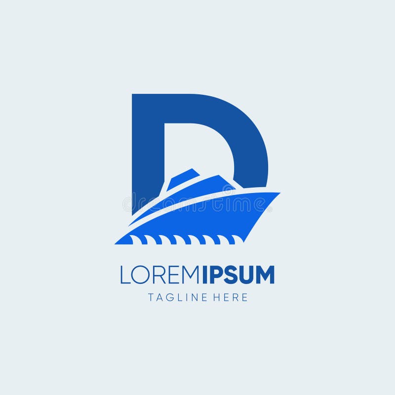 Letter D Initial Ship Logo Design Vector Icon Graphic Illustration ...