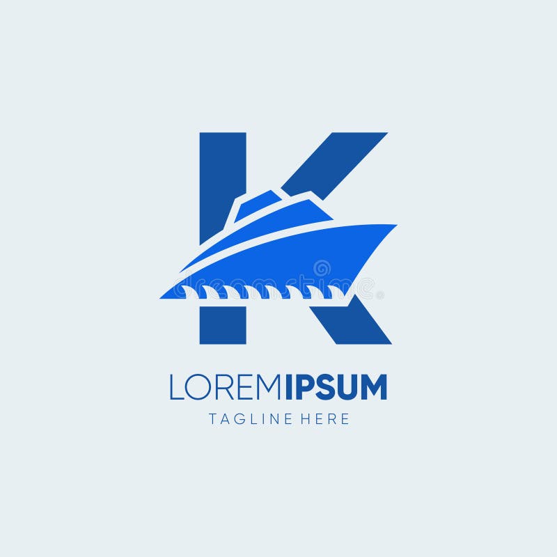 Letter K Initial Ship Logo Design Vector Icon Graphic Illustration ...