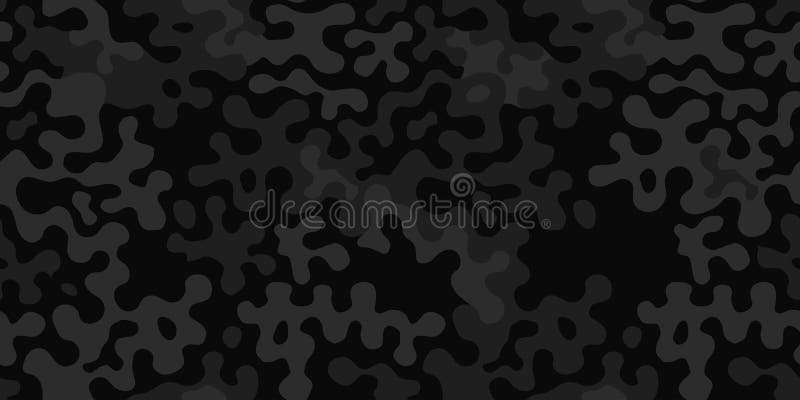 Black Military Background of Soldier Camouflaging, Seamless Pattern ...
