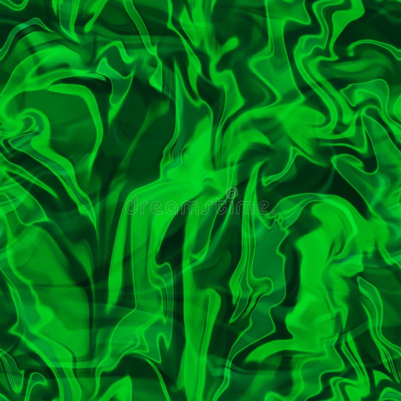 Green Neon Flame on a Dark Background. Chain Lightning Current Energy ...