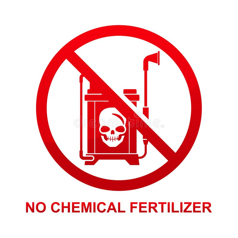 No Chemical Fertilizer Sign Isolated on White Background Stock Vector ...